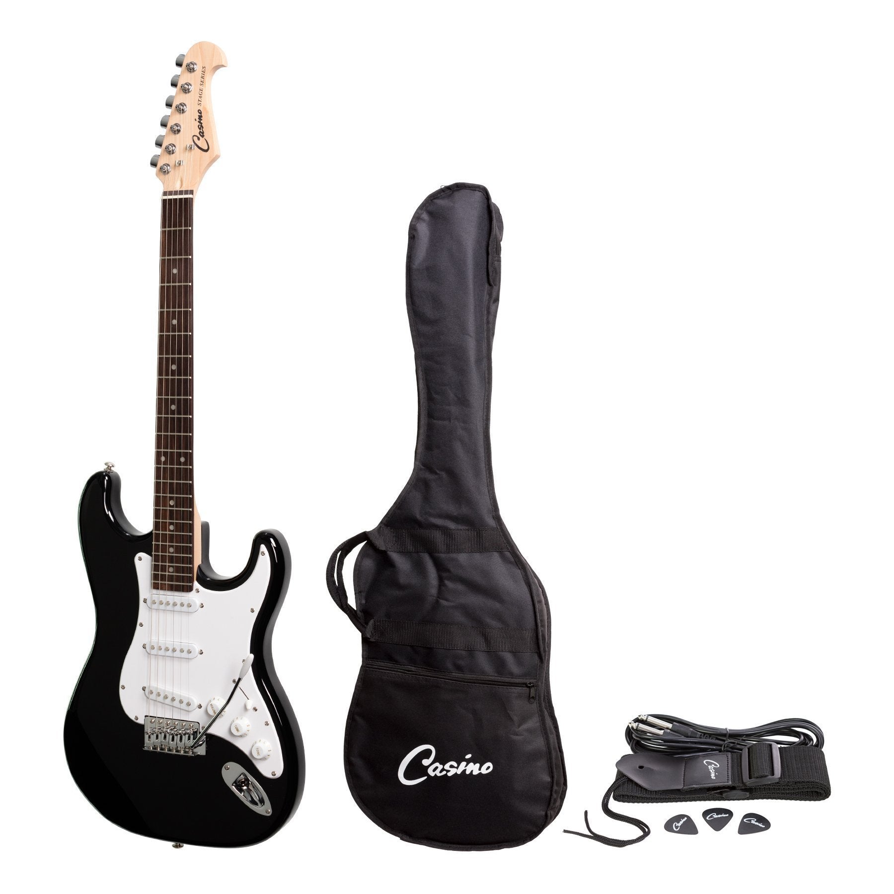 Casino ST-Style Electric Guitar Set (Black) - Metro Music School