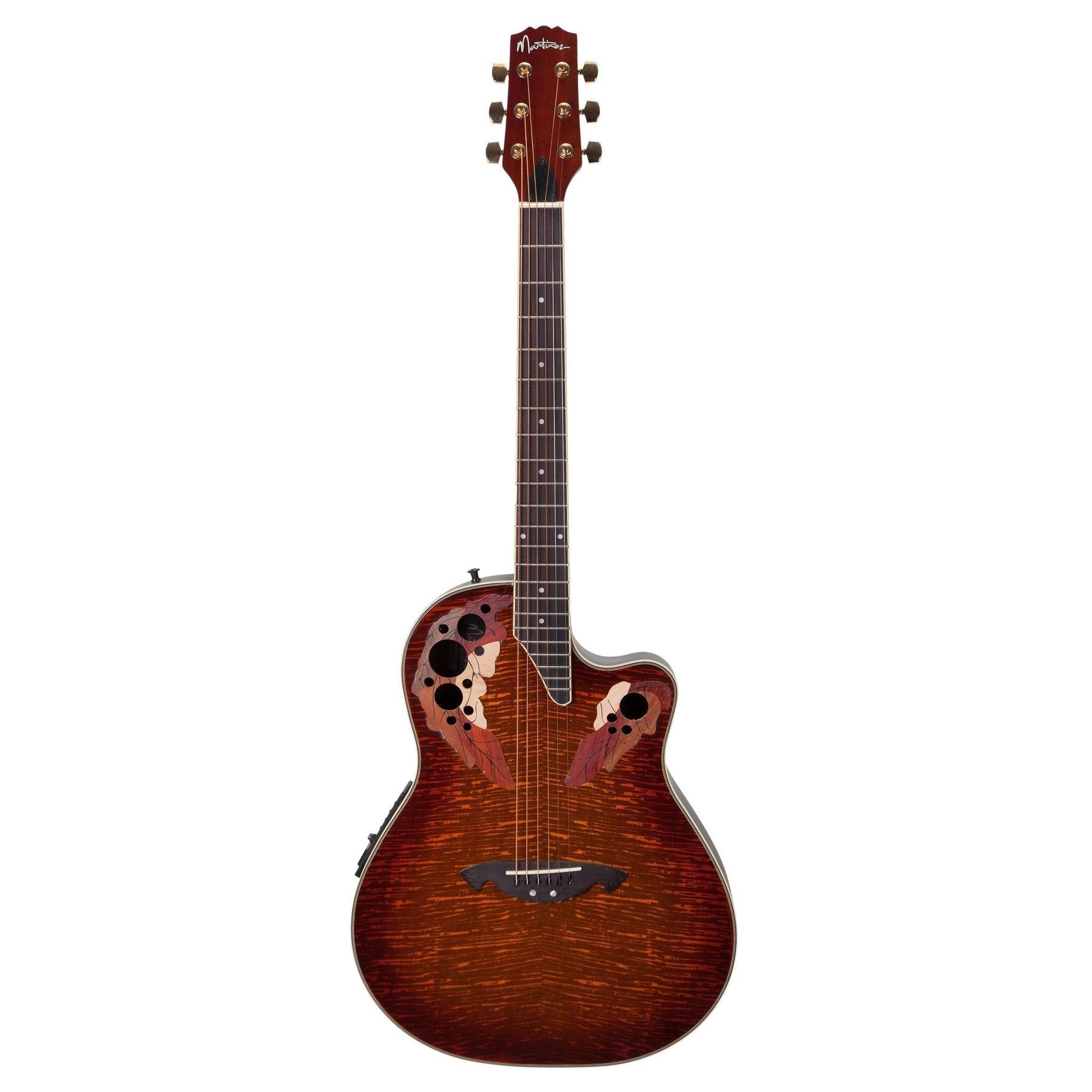 Martinez MRC-63-HYB 'Flame Finish' Acoustic-Electric Roundback Cutaway ...