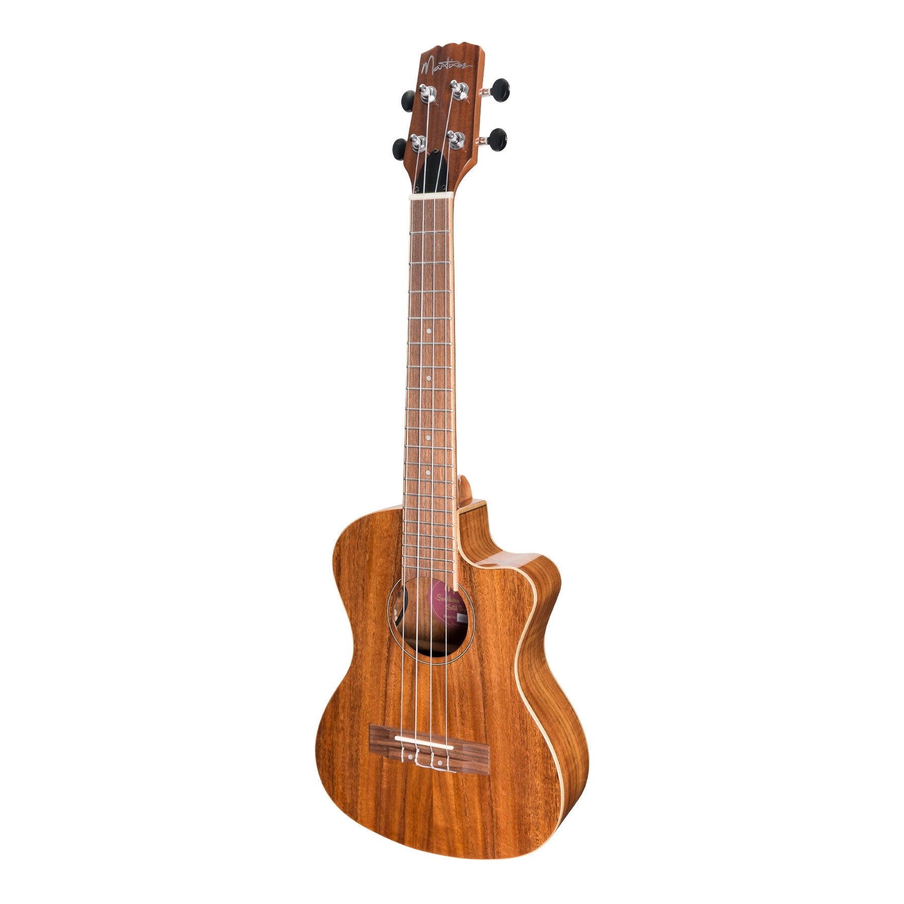 Martinez 'Southern Belle 8 Series' Koa Solid Top Electric Cutaway Tenor ...