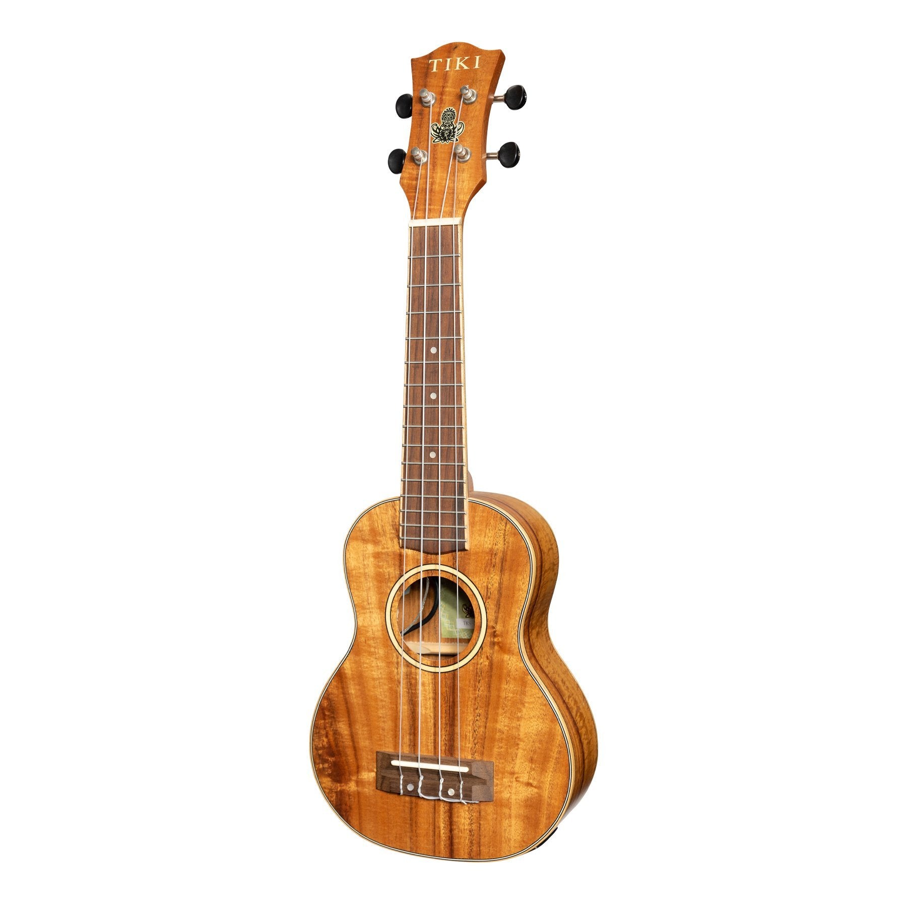 The Tiki TKS-3P-NST '3 Series' Koa Electric Soprano Ukulele with Gig ...